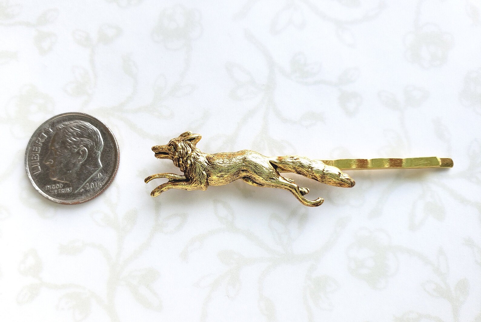 Gold Fox Hair Pins Set of Two Rustic Woodland Creature - Etsy