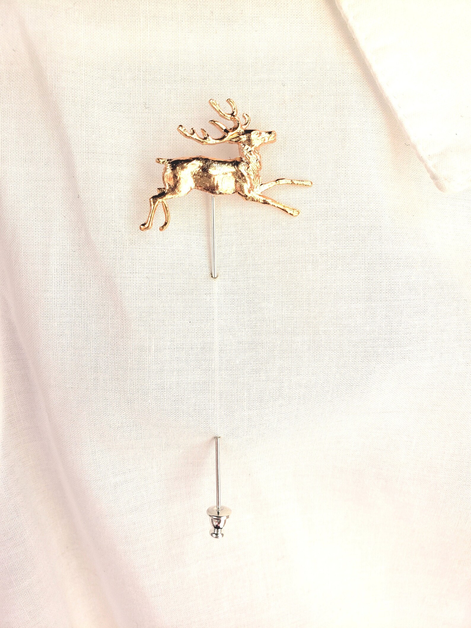 Gold Deer Stick Pin Lapel Pin 24k Gold Plated Stag | Etsy