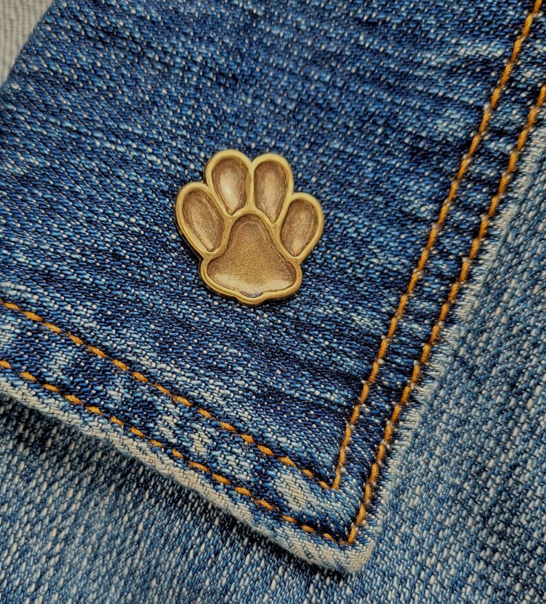 Paw Print Lapel Pin / Tie Tack Choose Your Finish Pet - Etsy