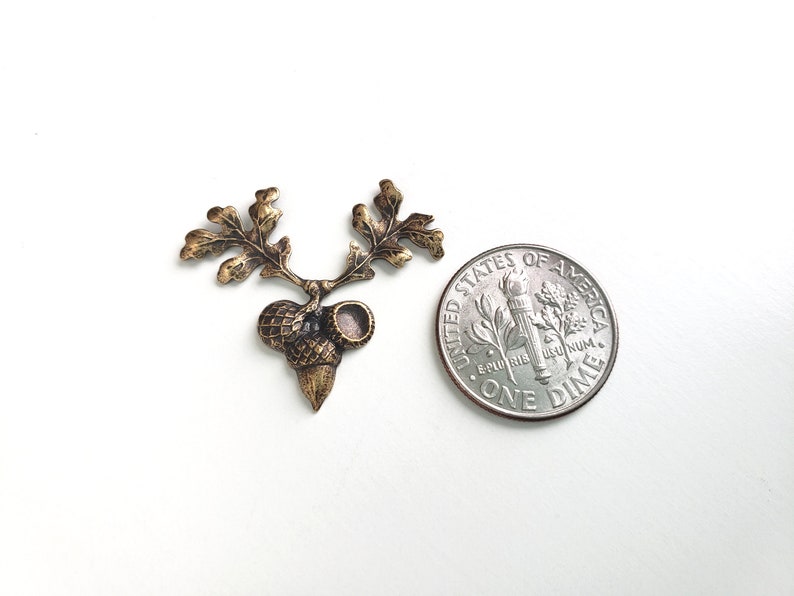 Acorn and Oak Leaves Lapel Pin in Antiqued Brass Tie Tack - Etsy
