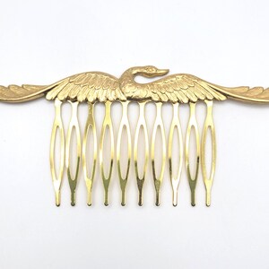 Gold Swan Hair Comb, Raw Brass, Elegant Bridal Hair, Swan Lake, O'dette ...