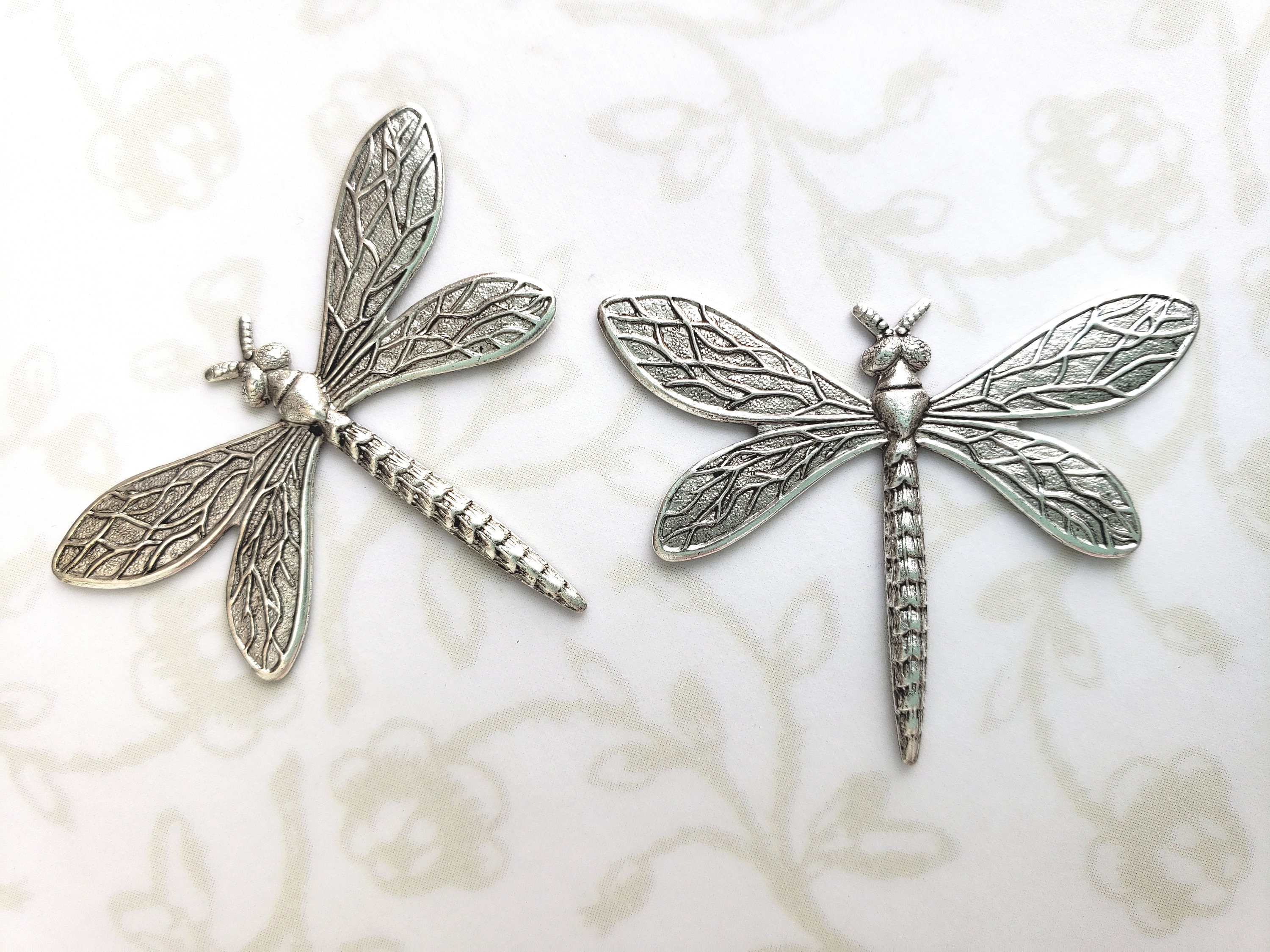 Set of 2 Silver Dragonfly Lapel Pins / Brooch Woodland Spring | Etsy