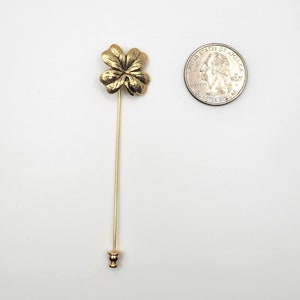 Gold Four Leaf Clover Stick Pin, Irish Lapel Pin, St. Patrick's Day ...