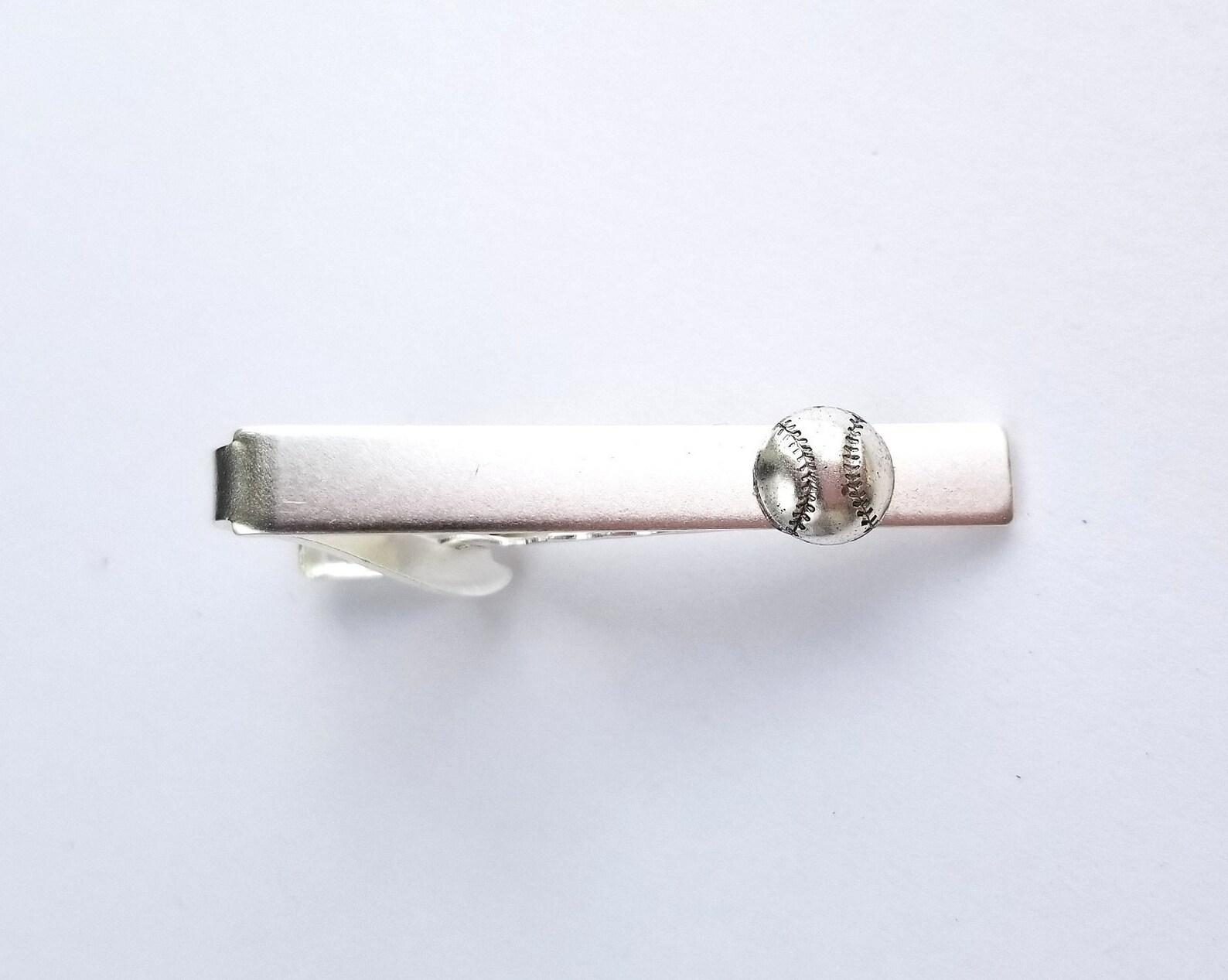 Silver Baseball Tie Clip Sports Tie Clip Baseball Team - Etsy