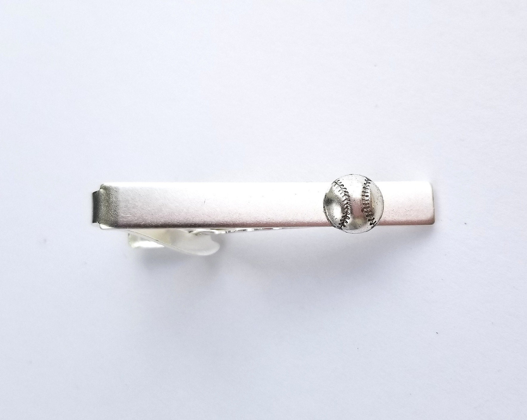 Silver Baseball Tie Clip Sports Tie Clip Baseball Team | Etsy
