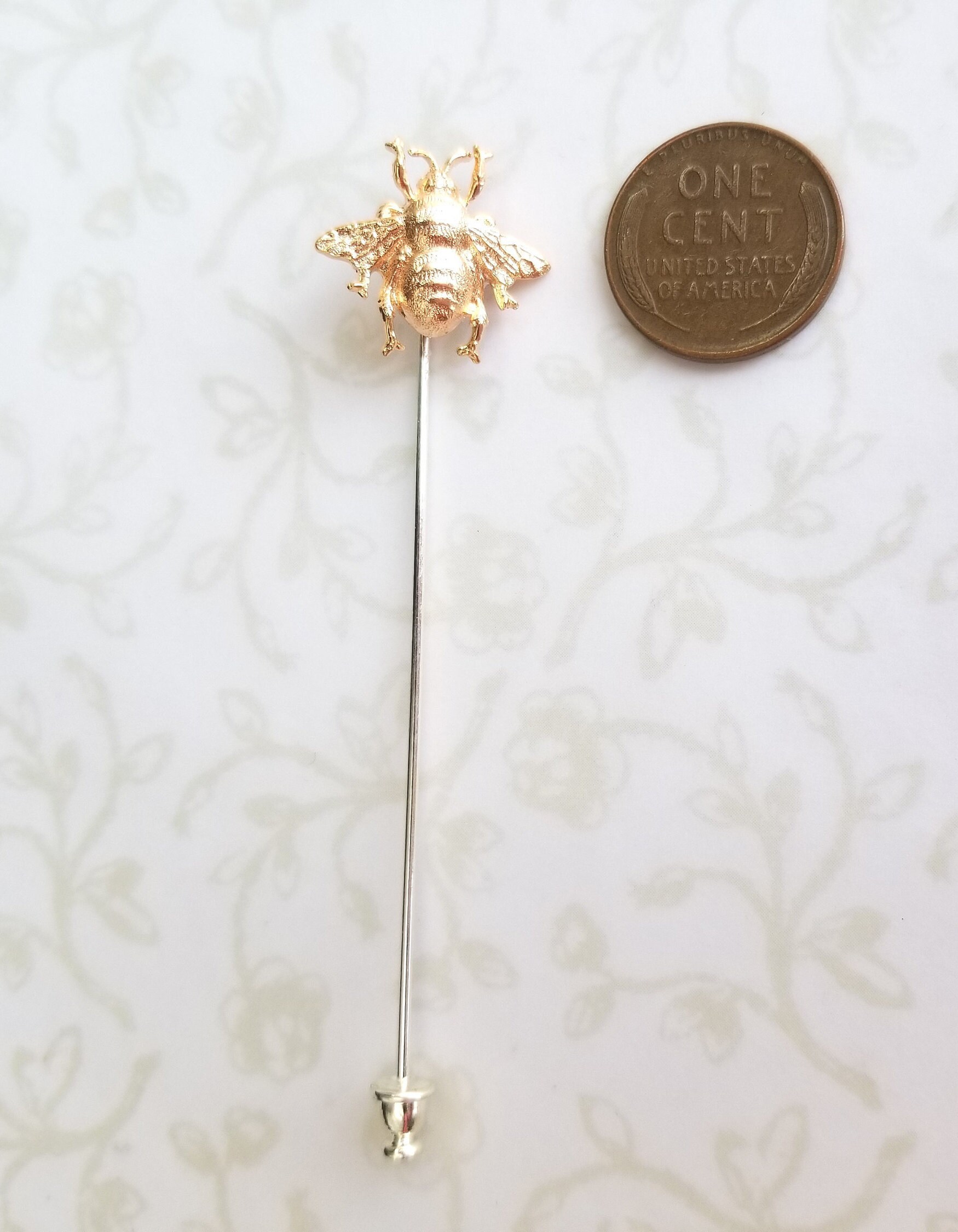 Bumble Bee Stick Pin Rose Gold Plated Lapel Pin Woodland | Etsy