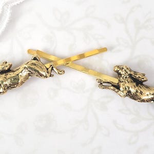 Rabbit Hair Pins, 24k Gold Plated, Set of Two, Bunny, Woodland, Bobby ...
