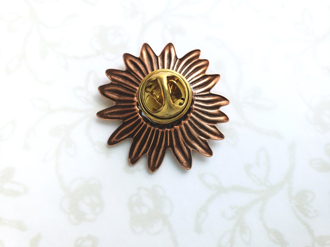 Sunflower Pin in Rustic Copper Lapel Pin You Are My Sunshine - Etsy