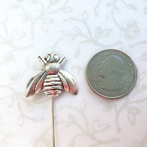 Bee Stick Pin, Silver Plated Lapel Pin, Woodland Garden Accessory ...