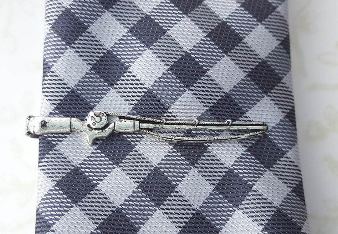 Silver Fishing Rod Tie Clip, Fishing Pole, Tie Bar, Father's Day ...