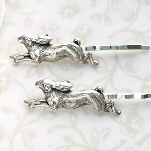 Silver Rabbit Hair Pins, Set of 2, Spring, Easter, Bunny, Teacher Gift ...