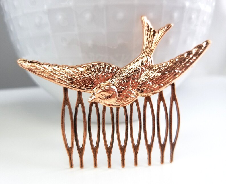 Silver Bird Hair Comb Bridal Hair Comb Flying Swallowwings | Etsy