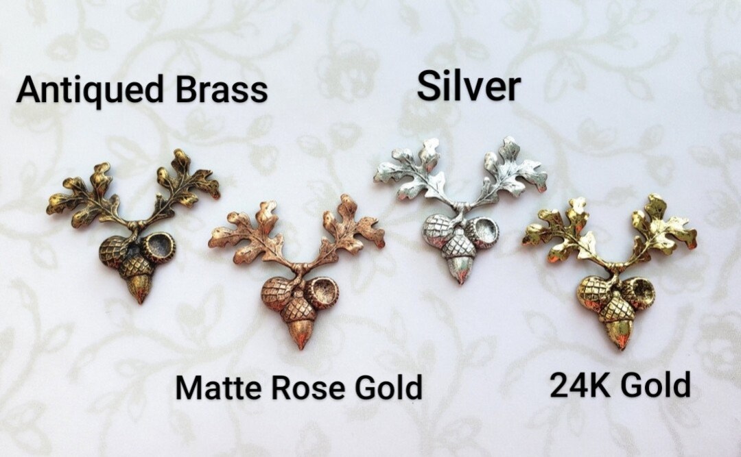 Oak Leaves & Acorns Lapel Pin / Tie Tack, Choose Your Finish: Antiqued ...