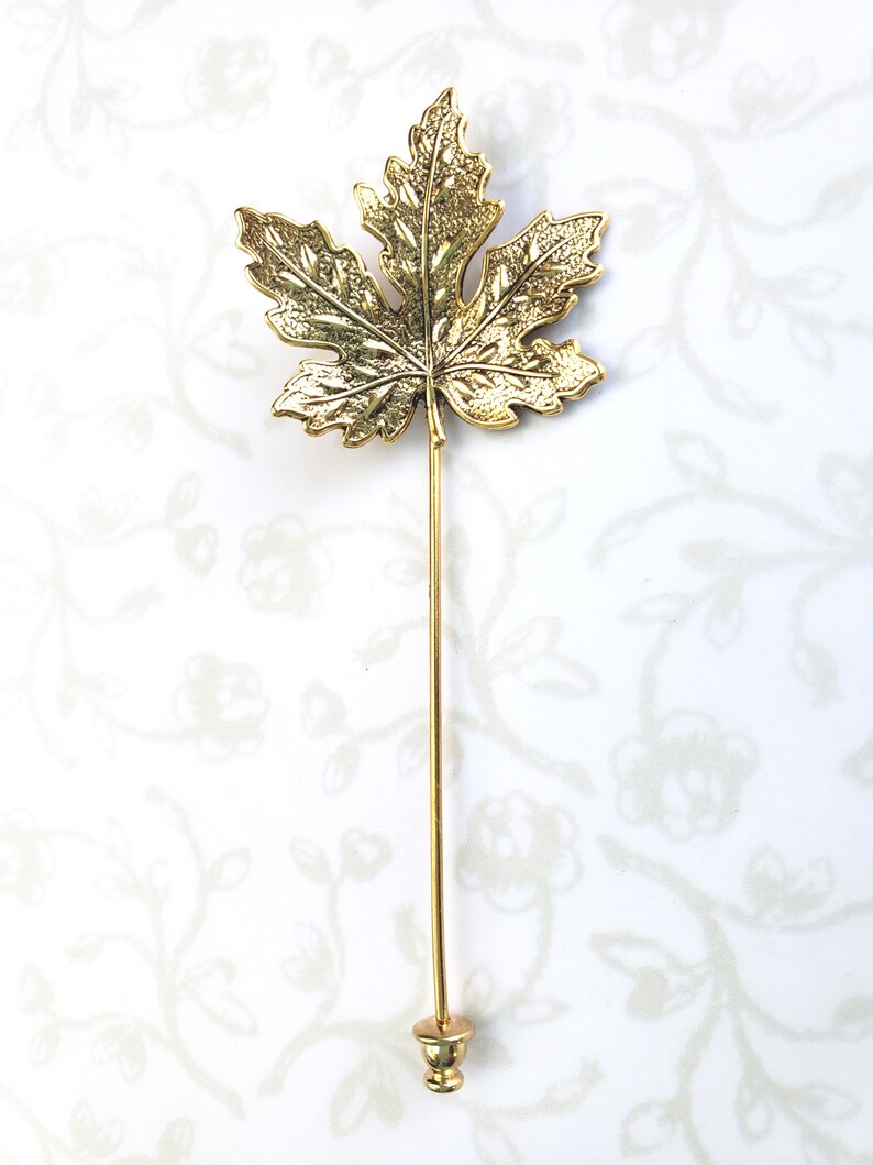 Gold Maple Leaf Stick Pin Lapel Pin 24k Gold Plated Brass - Etsy
