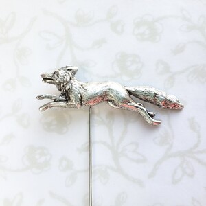 Silver Fox Stick Pin, Lapel Pin, Woodland, Forest, Wedding, Groom ...