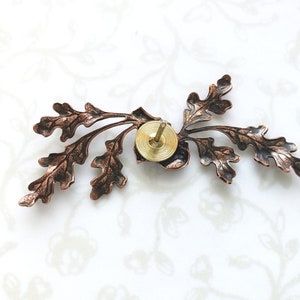 Large Copper Oak Leaf & Acorn Pin, Lapel Pin, Brooch, Autumn, Rustic ...