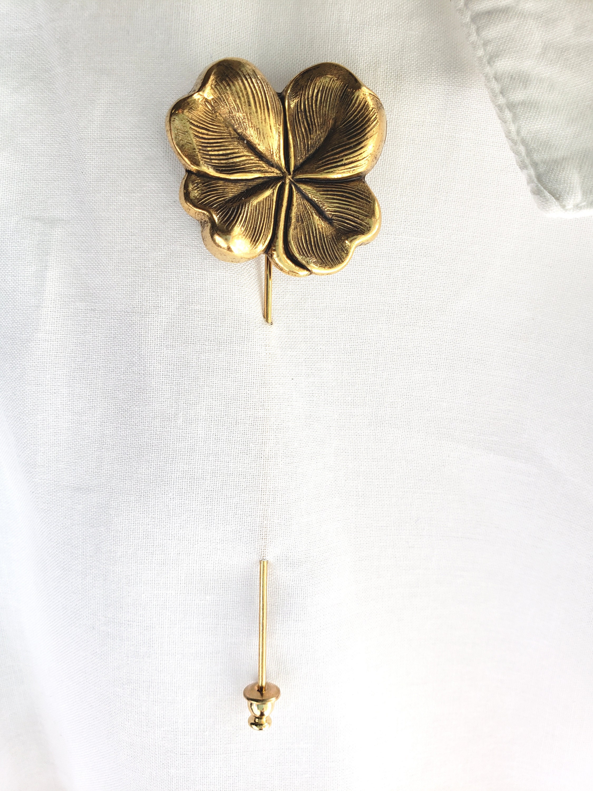 Gold Four Leaf Clover Stick Pin Lapel Pin Irish St. | Etsy