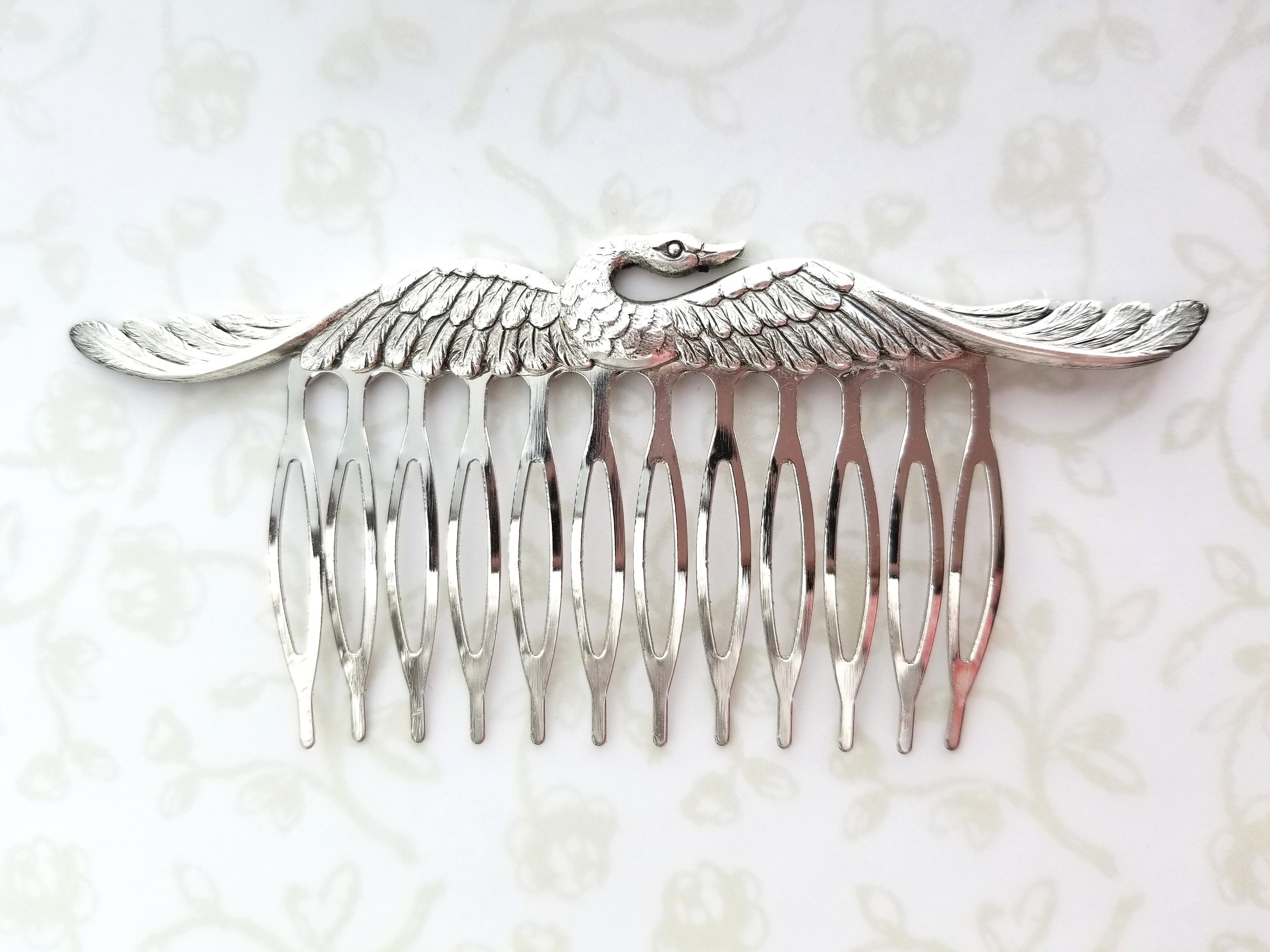 Silver Swan Hair Comb Elegant Bridal Hair O'dette Swan | Etsy