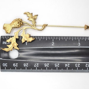 Gold Brass Thistle Stick Pin, Scottish Lapel Pin, Boutonniere, Scotland ...