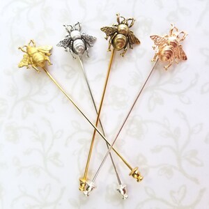 Bee Stick Pin, 24k Gold Plated Lapel Pin, Free Gift Box, Woodland ...
