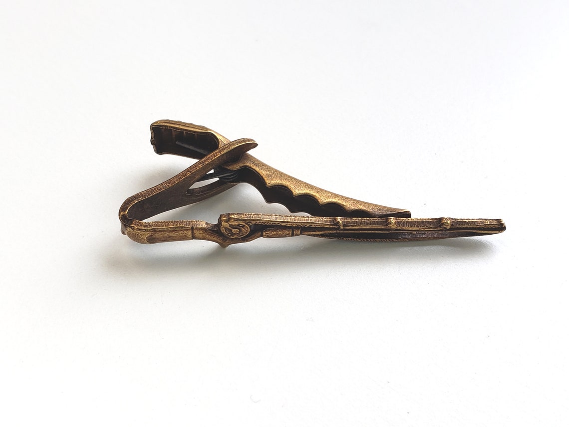 Antiqued Gold Fishing Rod Tie Clip Fishing Pole Tie Bar - Etsy