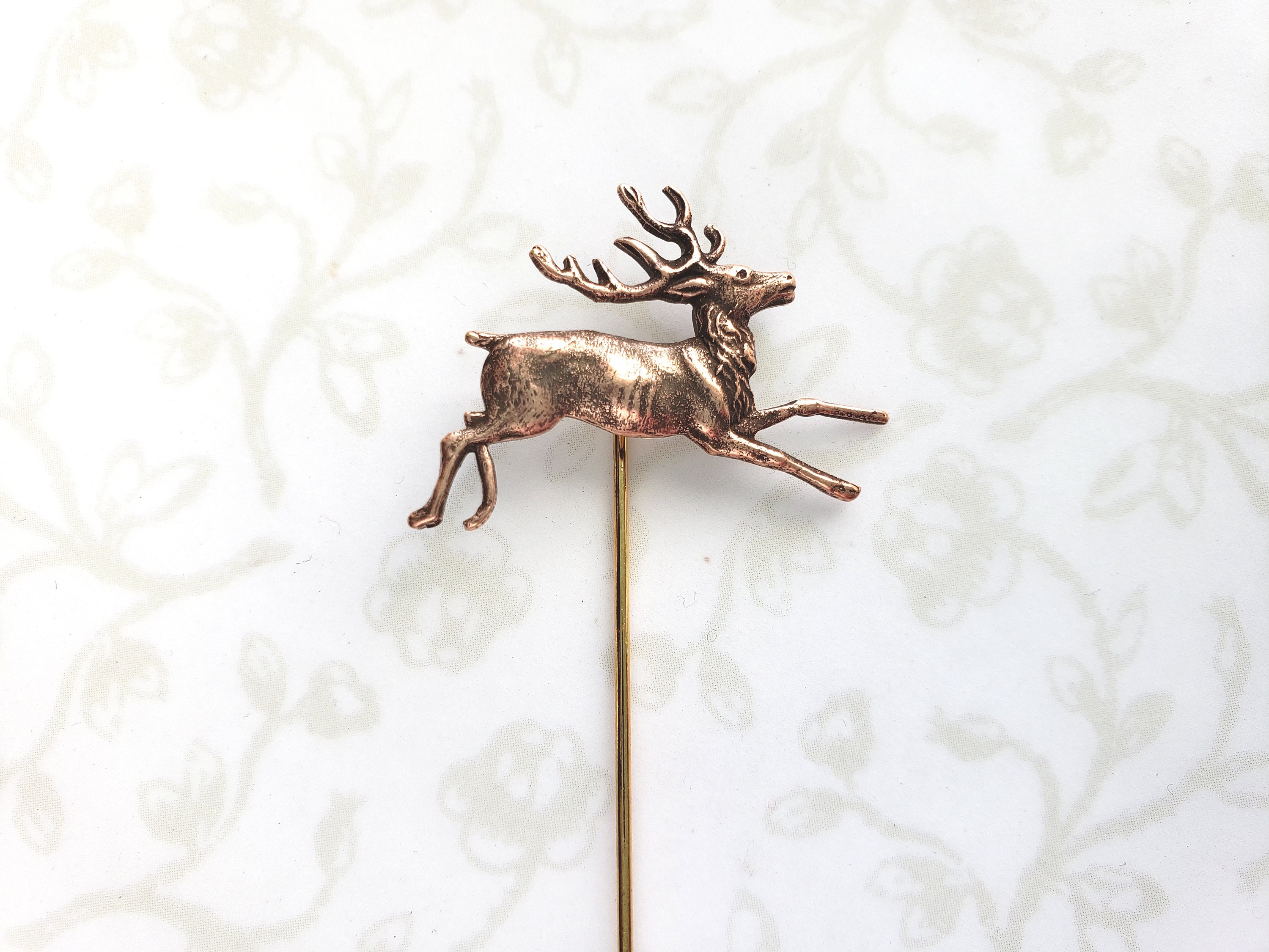 Copper Deer Stick Pin Lapel Pin Woodland Forest Nature | Etsy