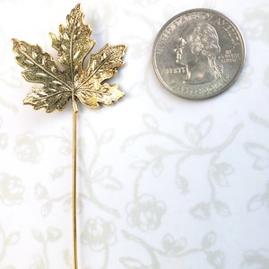 Gold Maple Leaf Stick Pin, Lapel Pin, 24k Gold Plated Brass, Autumn ...