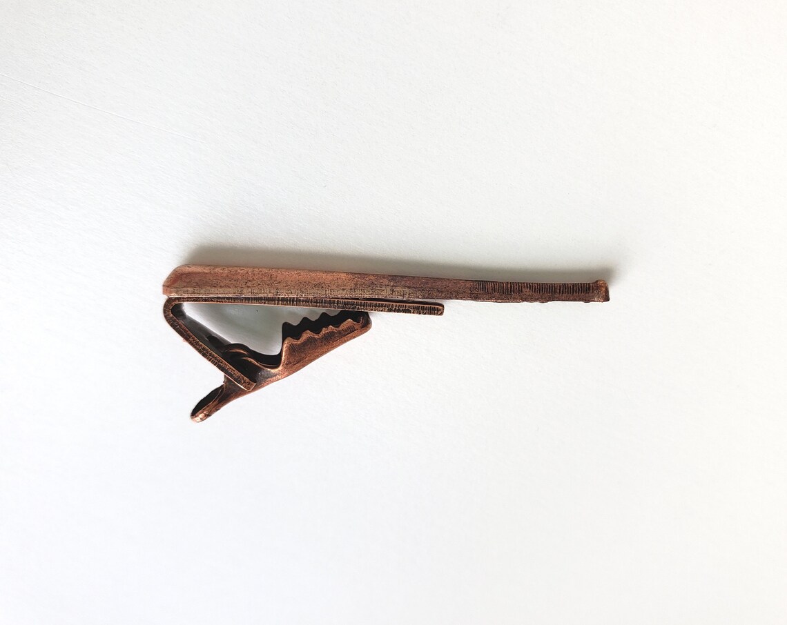 Rustic Copper Baseball Bat Tie Clip Sports Tie Clip Baseball | Etsy