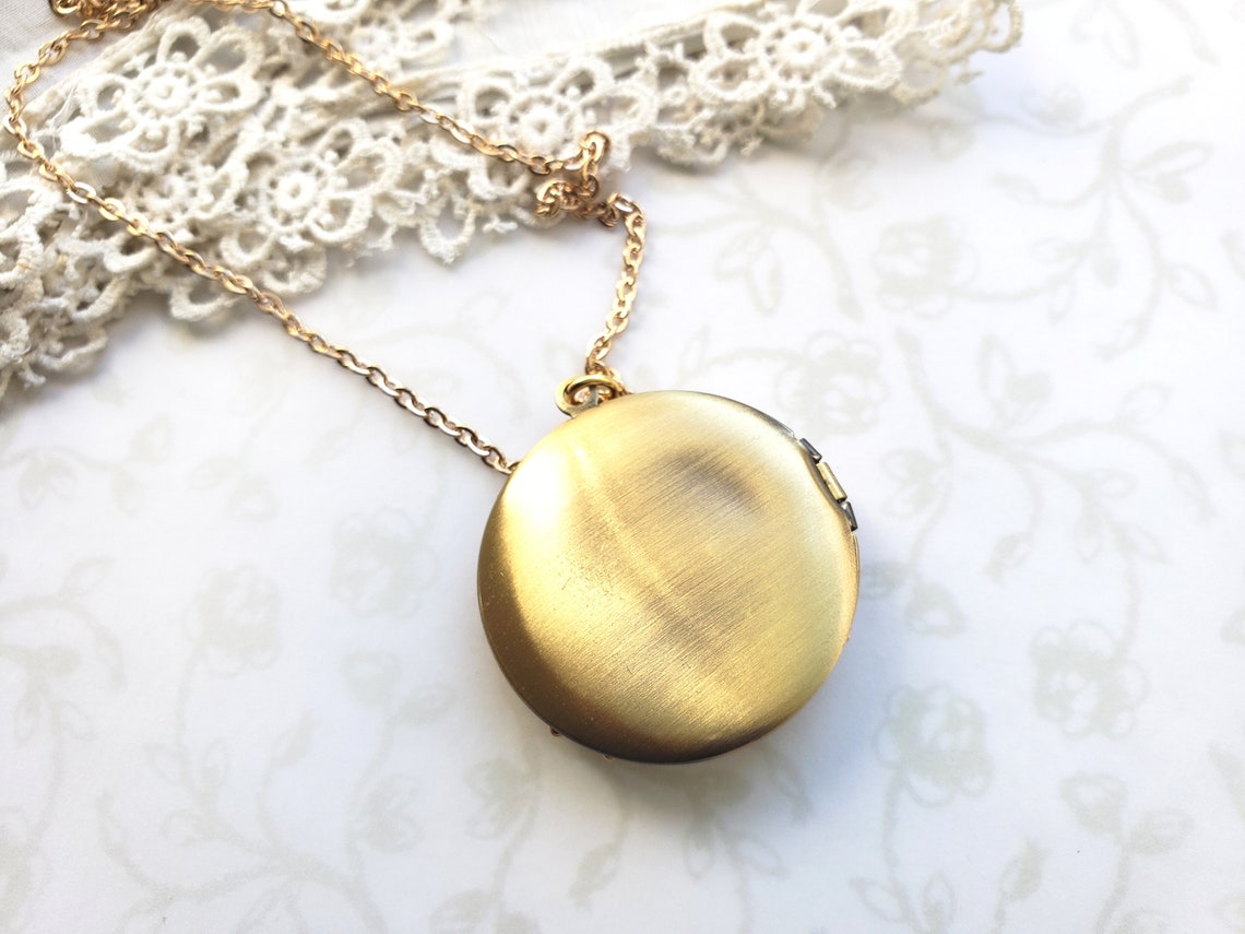 Sunflower Locket Necklace 24k Gold Plated Photo Locket | Etsy