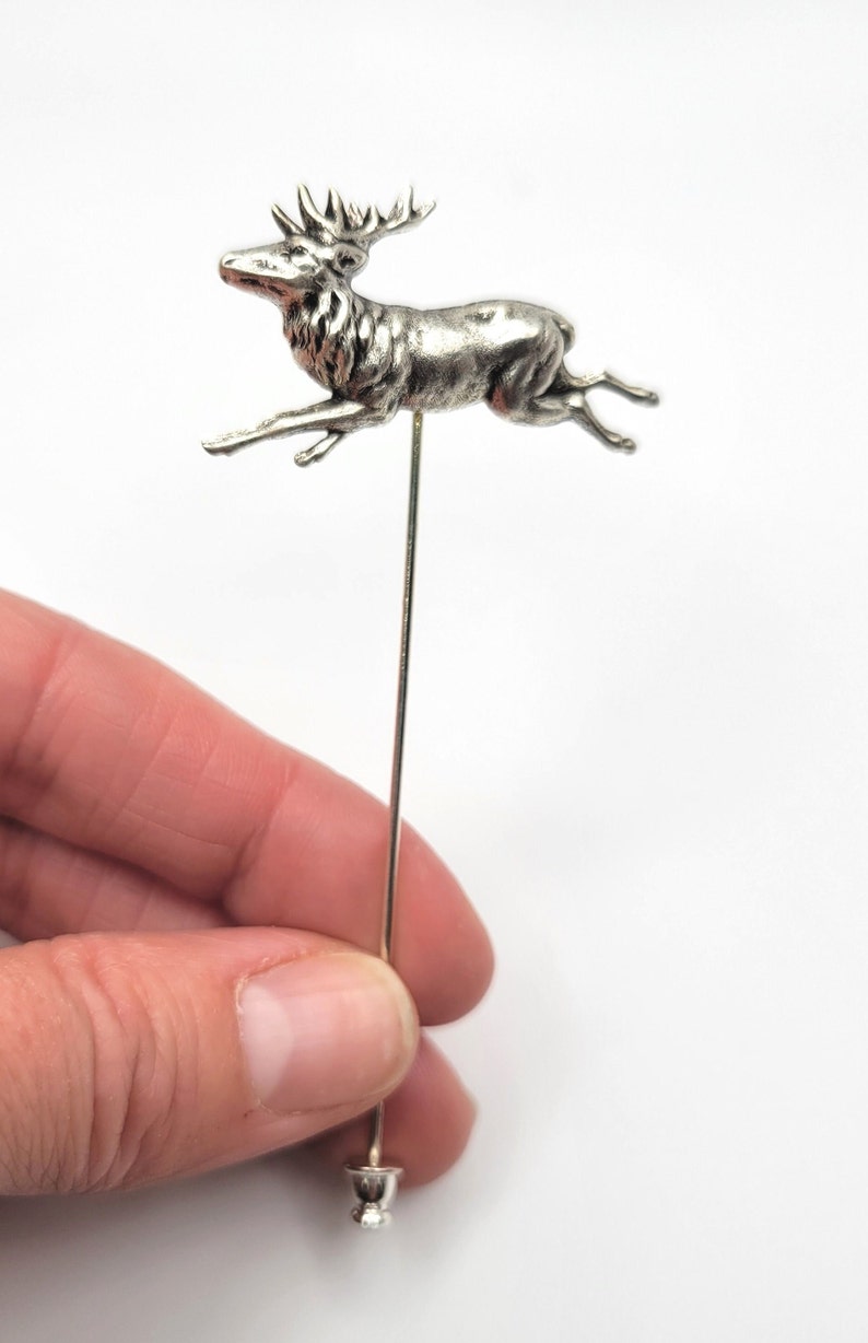 Silver Elk Deer Lapel / Stick Pin Stag Caribou Woodland - Etsy