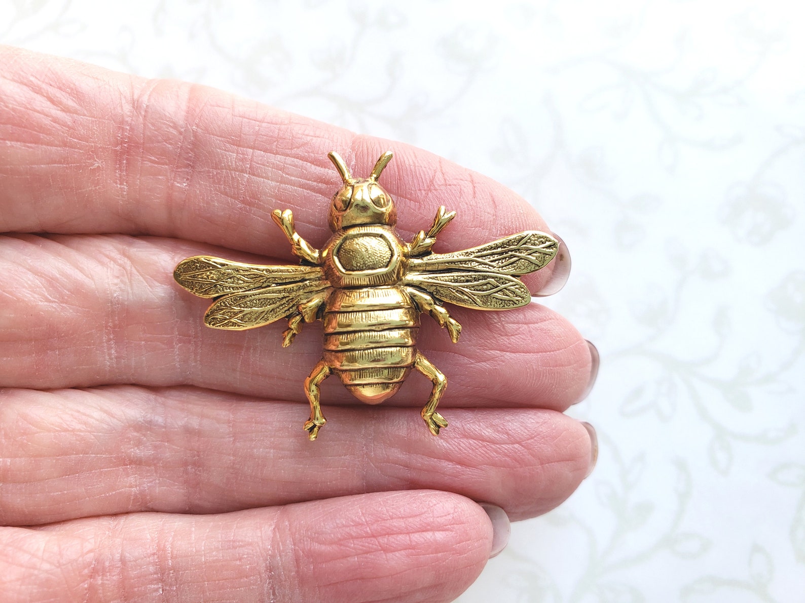 24k Gold Bumble Bee Brooch, Pin, Lapel Pin, Gardener, Woodland, Honey ...