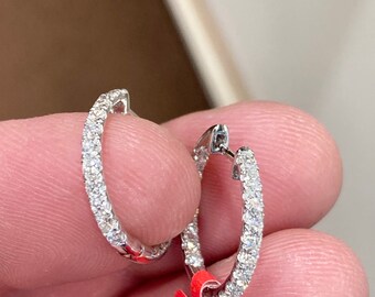 Lab Created Diamond Hoop Earrings - Etsy
