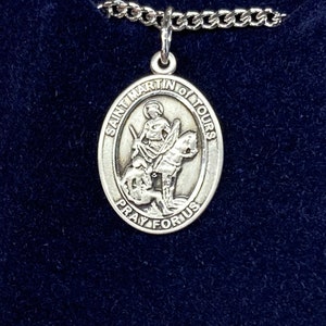 Saint Martin of Tours Silver Medal With 20 Inch Curb Chain - Etsy