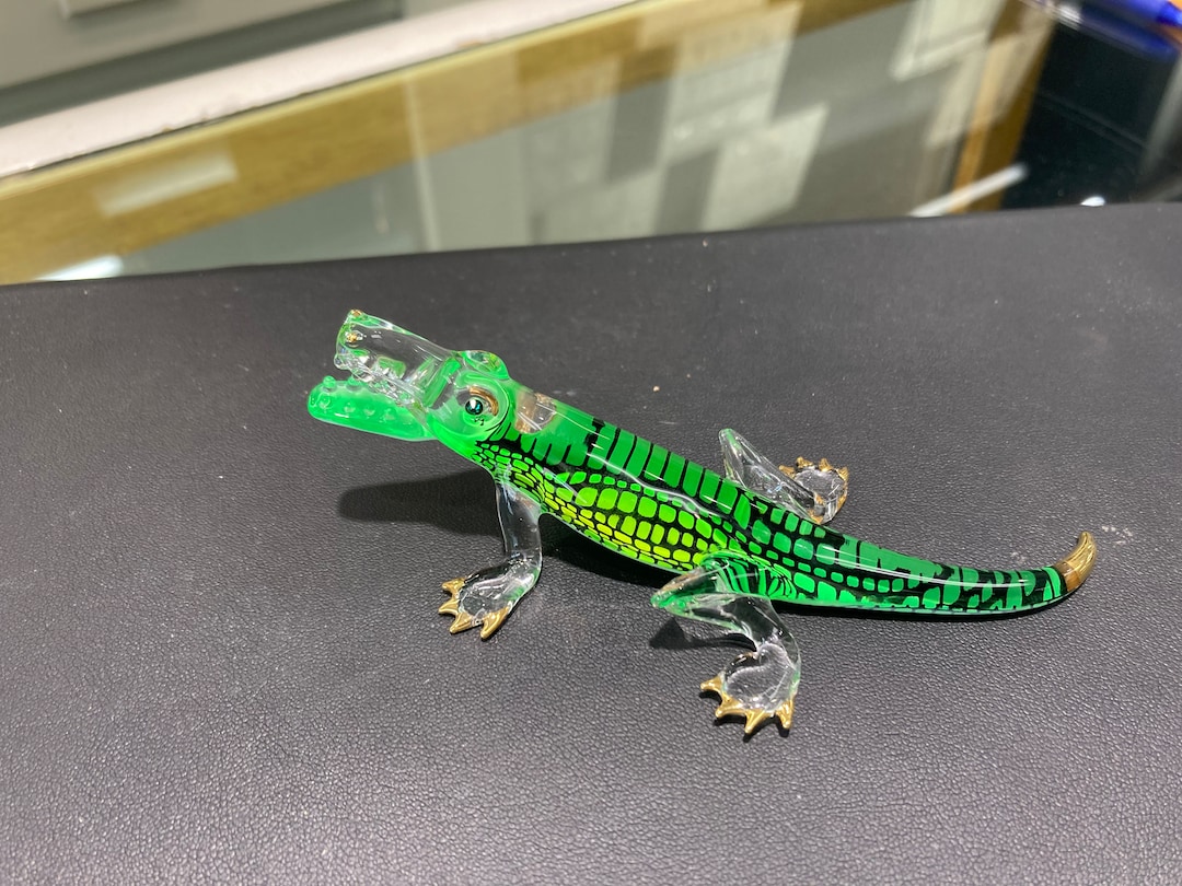 Alligator Glass Figurine - Etsy Canada