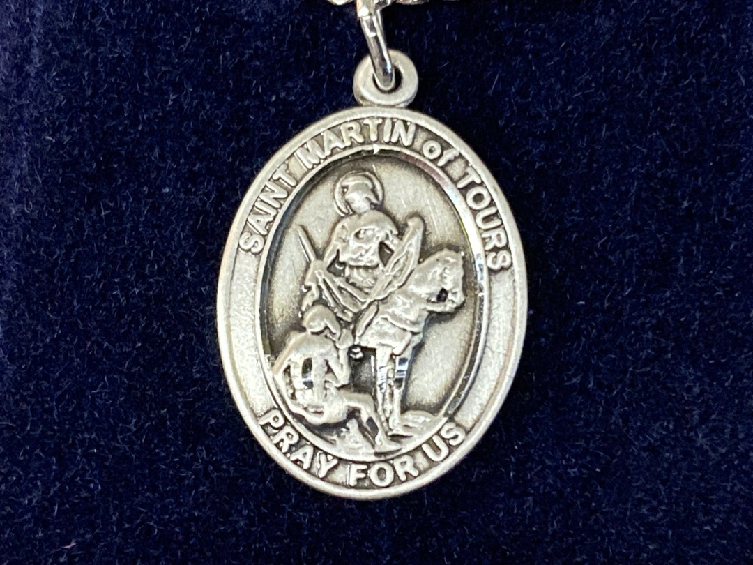 Saint Martin of Tours Silver Medal With 20 Inch Curb Chain - Etsy