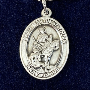 Saint Martin of Tours Silver Medal With 20 Inch Curb Chain - Etsy