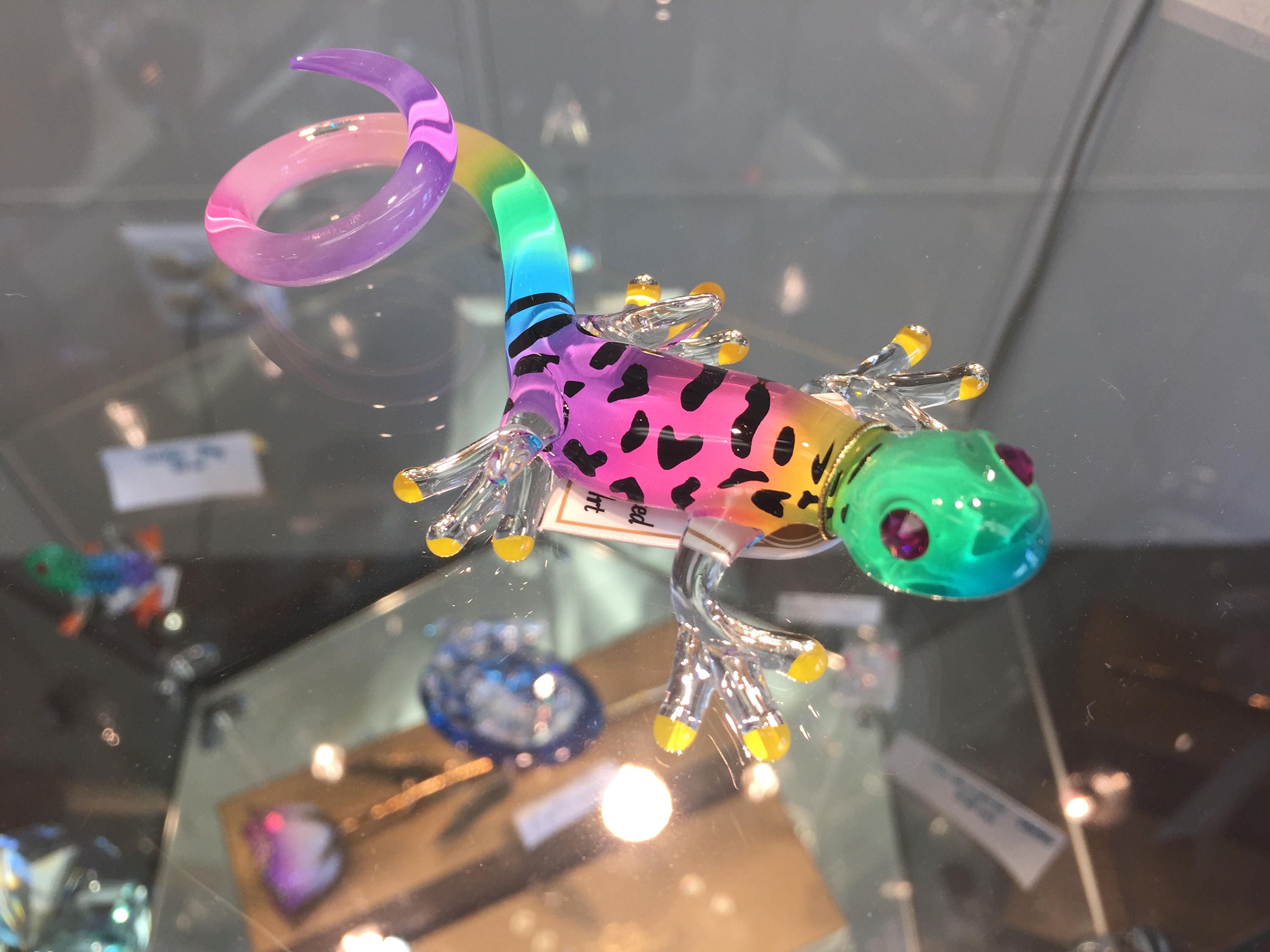 Gecko Glass Figurine - Etsy