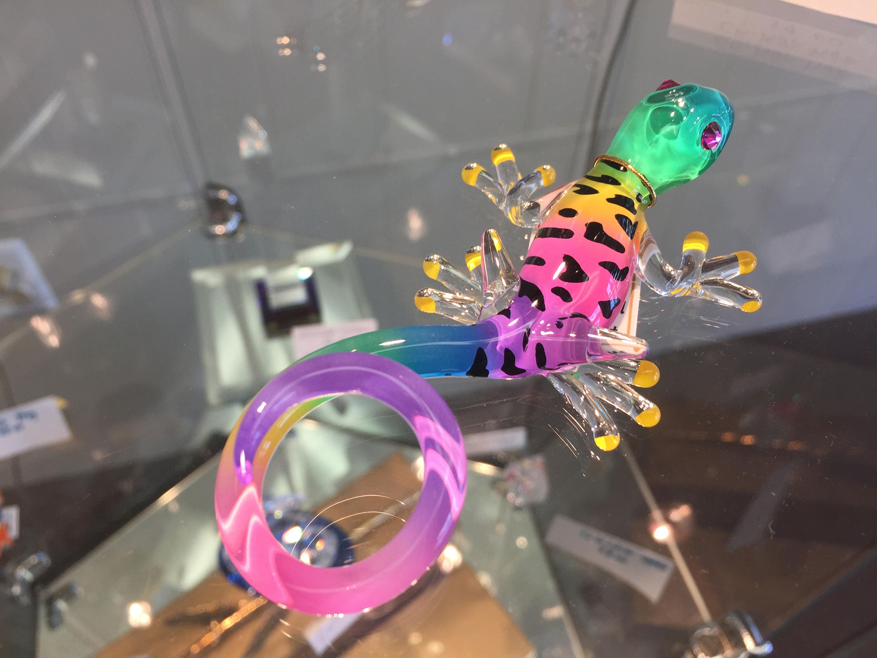 Gecko Glass Figurine - Etsy