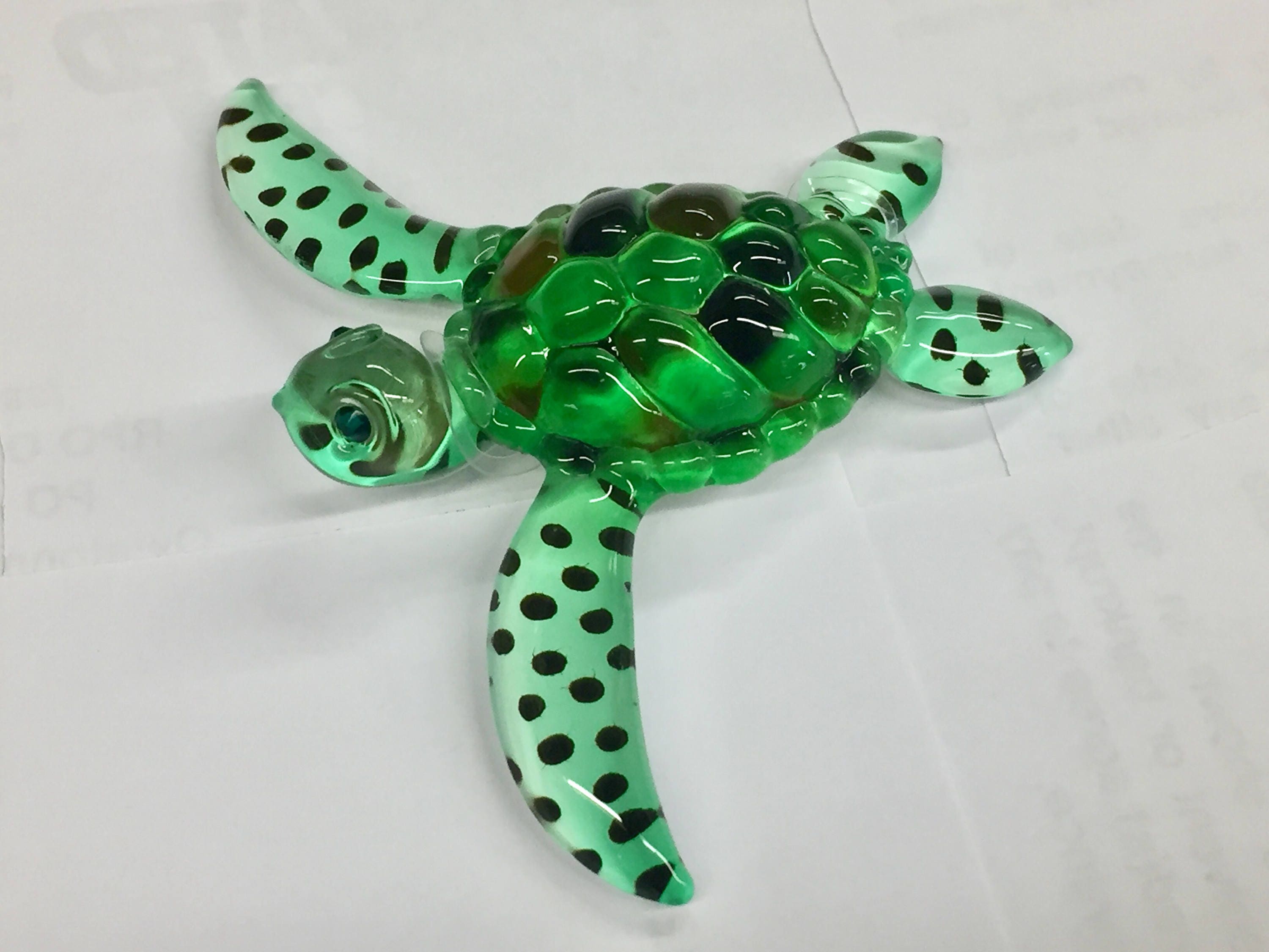 Green Sea Turtle glass figurine | Etsy