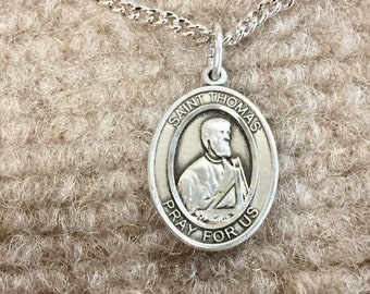 Saint Thomas the Apostle Men's Necklace 925 Sterling Silver Medal for ...