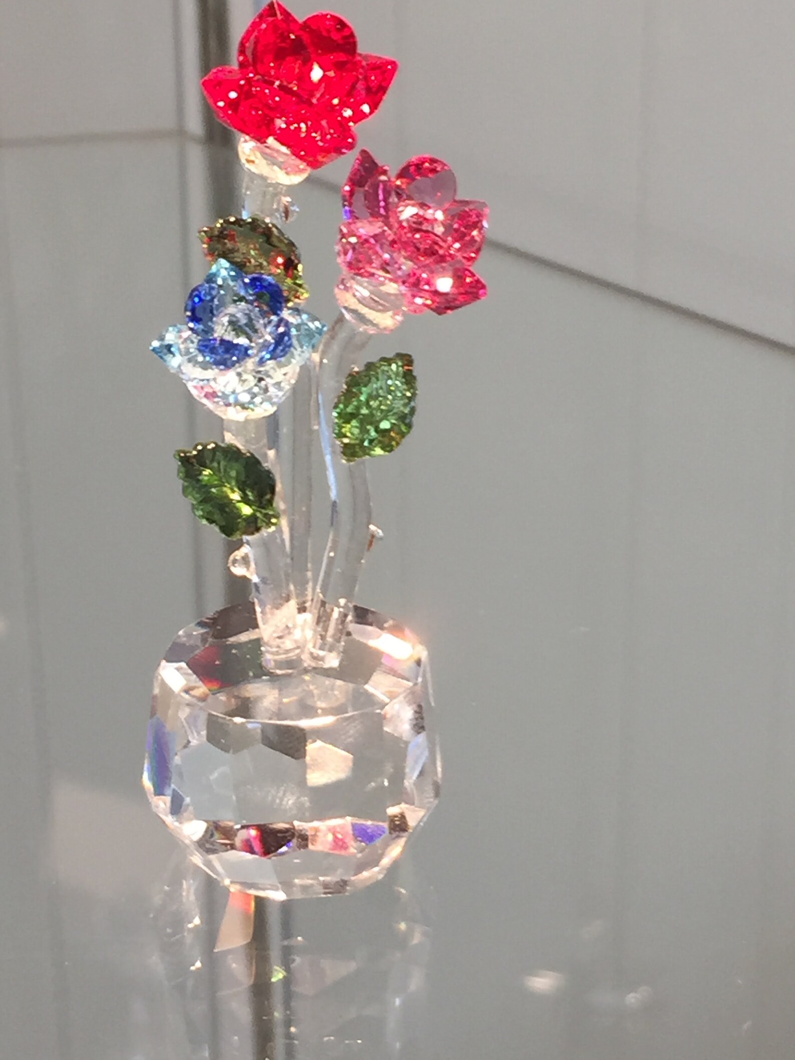 Triple Roses Crystal Figurine - Etsy