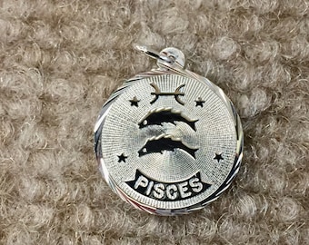 Zodiac Charm, Pisces Charm, Zodiac Constellation Charm, Sterling Silver ...