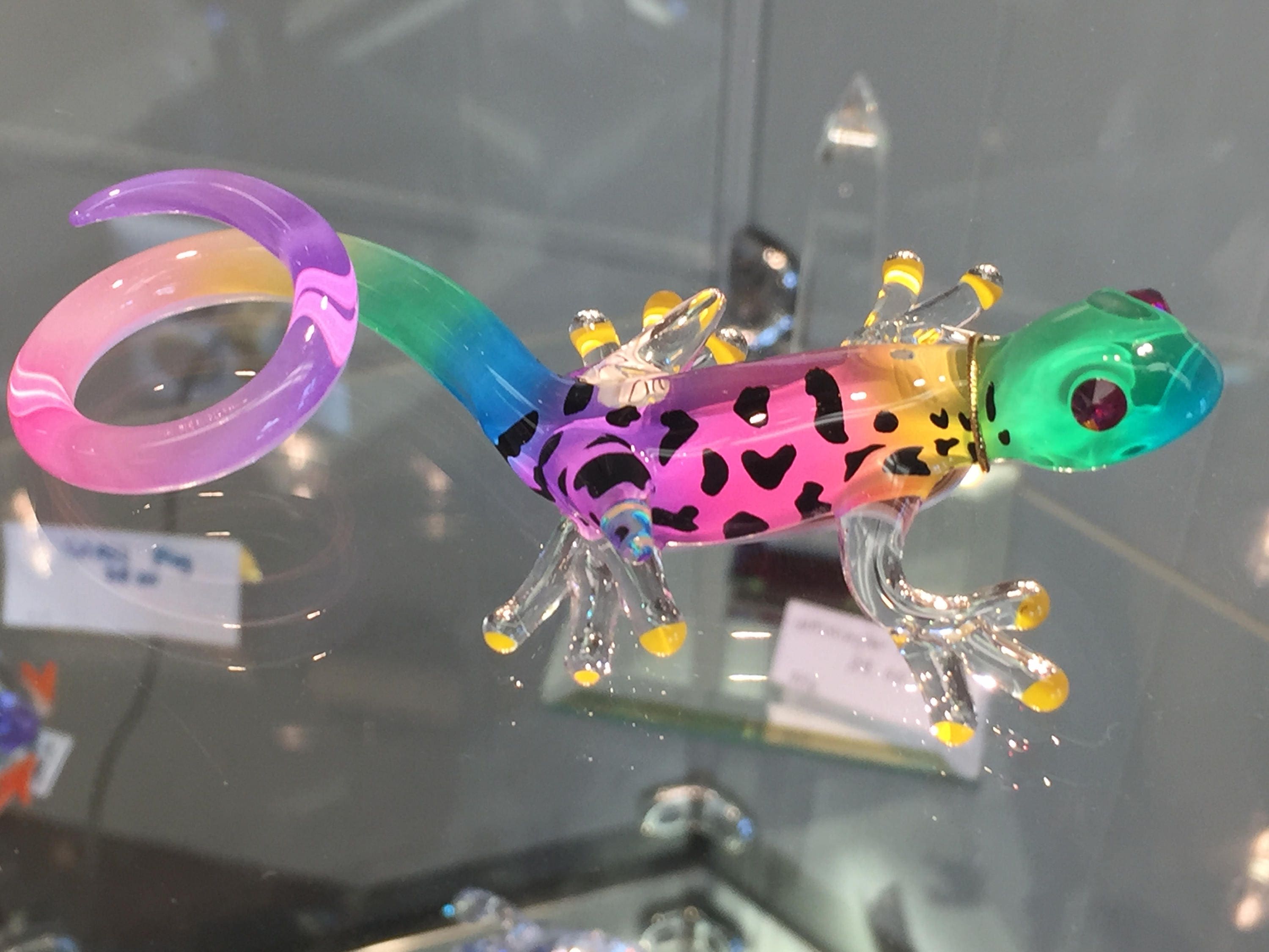 Gecko Glass Figurine - Etsy