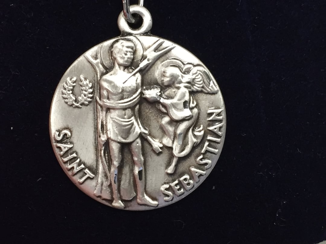 Saint Sebastian Silver Pendant With Chain - Etsy