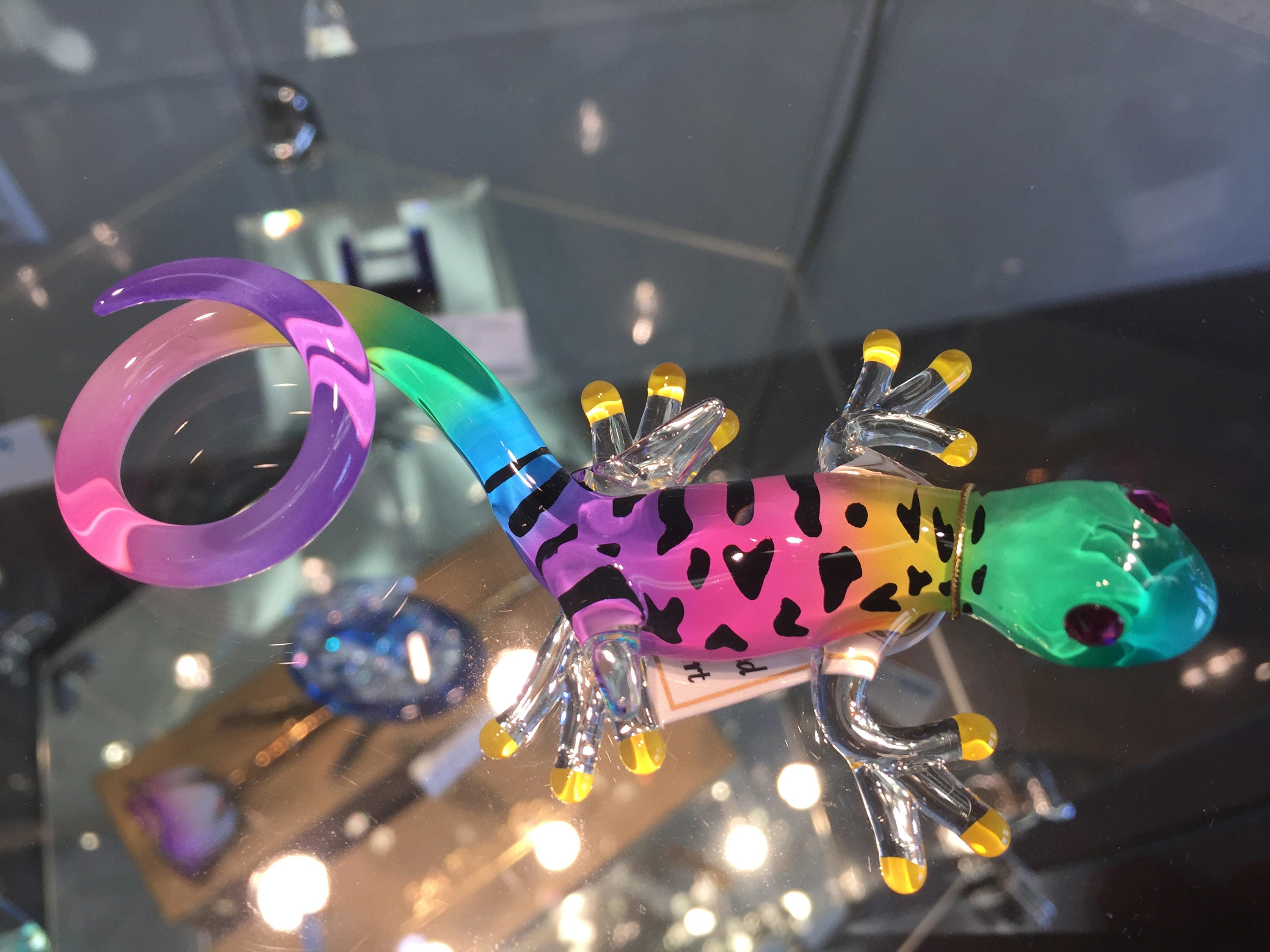 Gecko Glass Figurine - Etsy