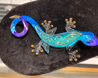 Hand Blown Glass Gecko Figurine Miniature Lizard Animal - Etsy