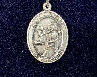 St Luke the Apostle Sterling Silver Pendant on a 24 Inch Light - Etsy
