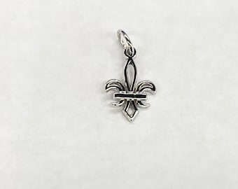 Sterling Silver Fancy Faux Marcasite Fleur De Lis Charm Pendant French Flower - Etsy