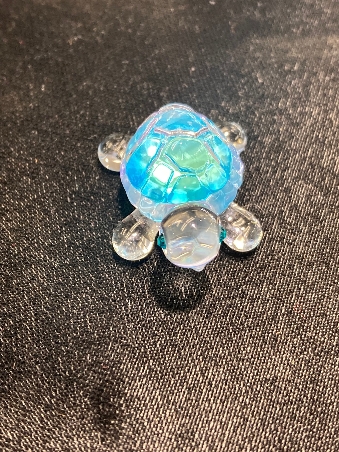 Small Blue Turtle Glass Figurine | Etsy