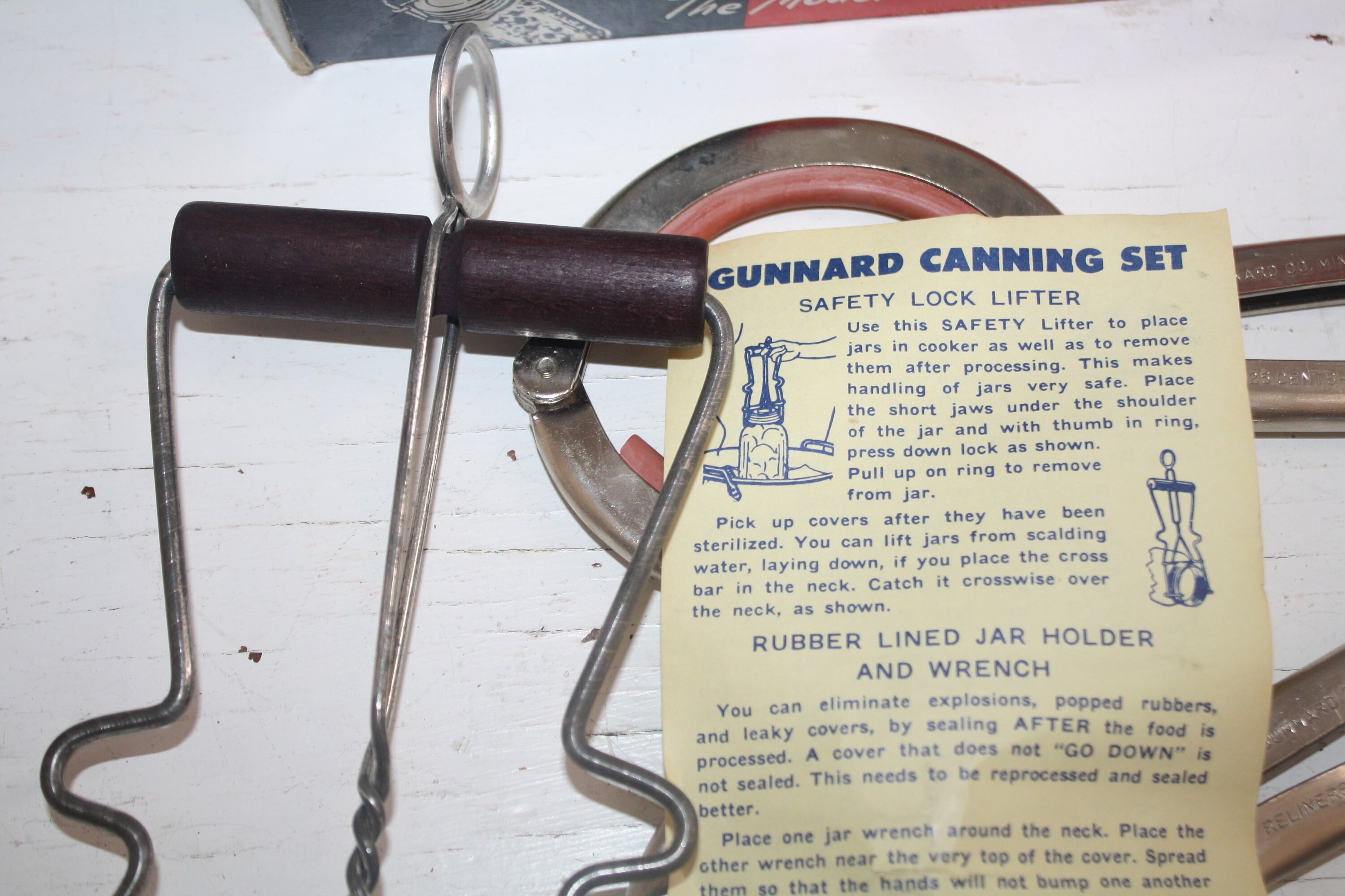 Vintage Gunnard Canning Set: Jar Lifter, Sealer Wrenches, Instructions ...